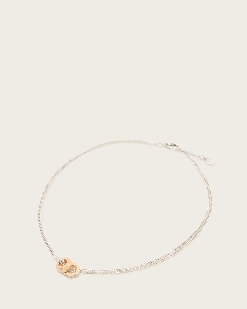 Selene Screw Necklace WARM SILVER MIX | ALLSAINTS